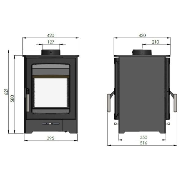 Parkray Aspect 4 Eco Double Sided Stove - Castfireplaces